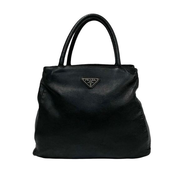 Prada | Bags | Prada Leather Logo Tote Bag Leather Tote Bag | Poshmark